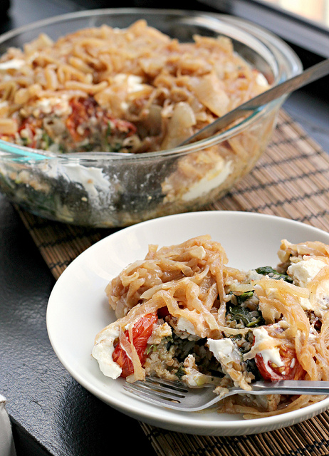 Bulgur and Spinach Pilaf with Labneh and Chili Roasted Tomatoes ...